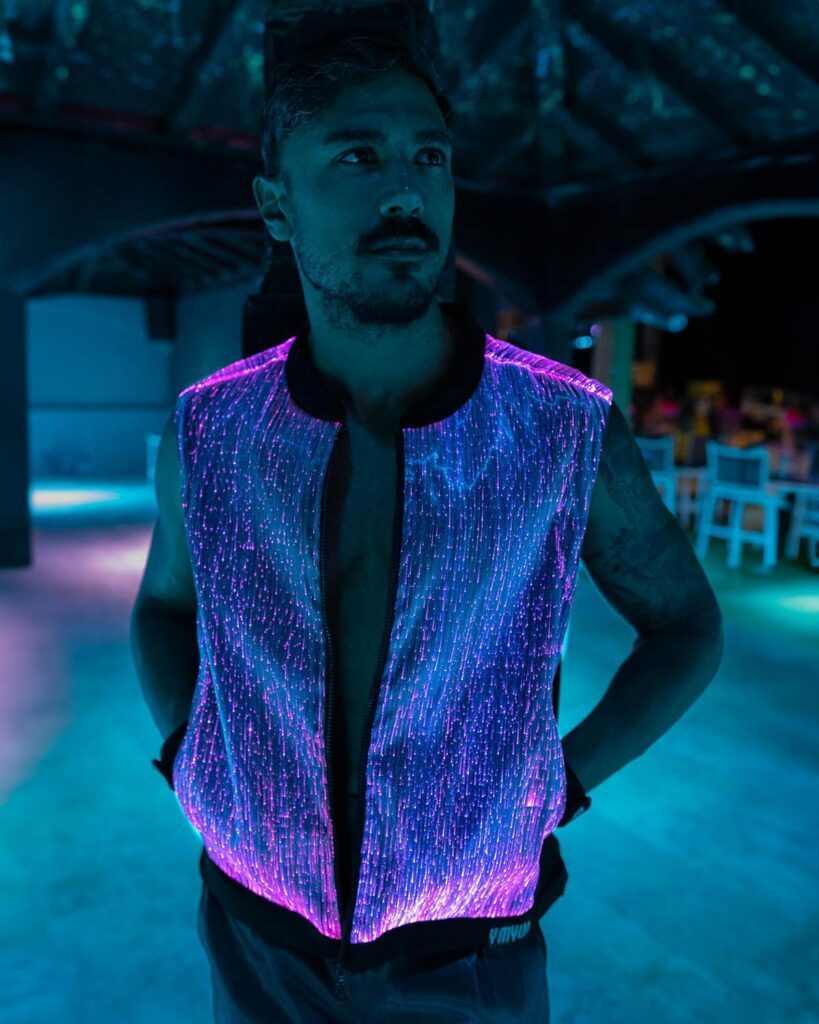 Fiber Optic LED Light Up Vest For Men | YMYW Collection Black