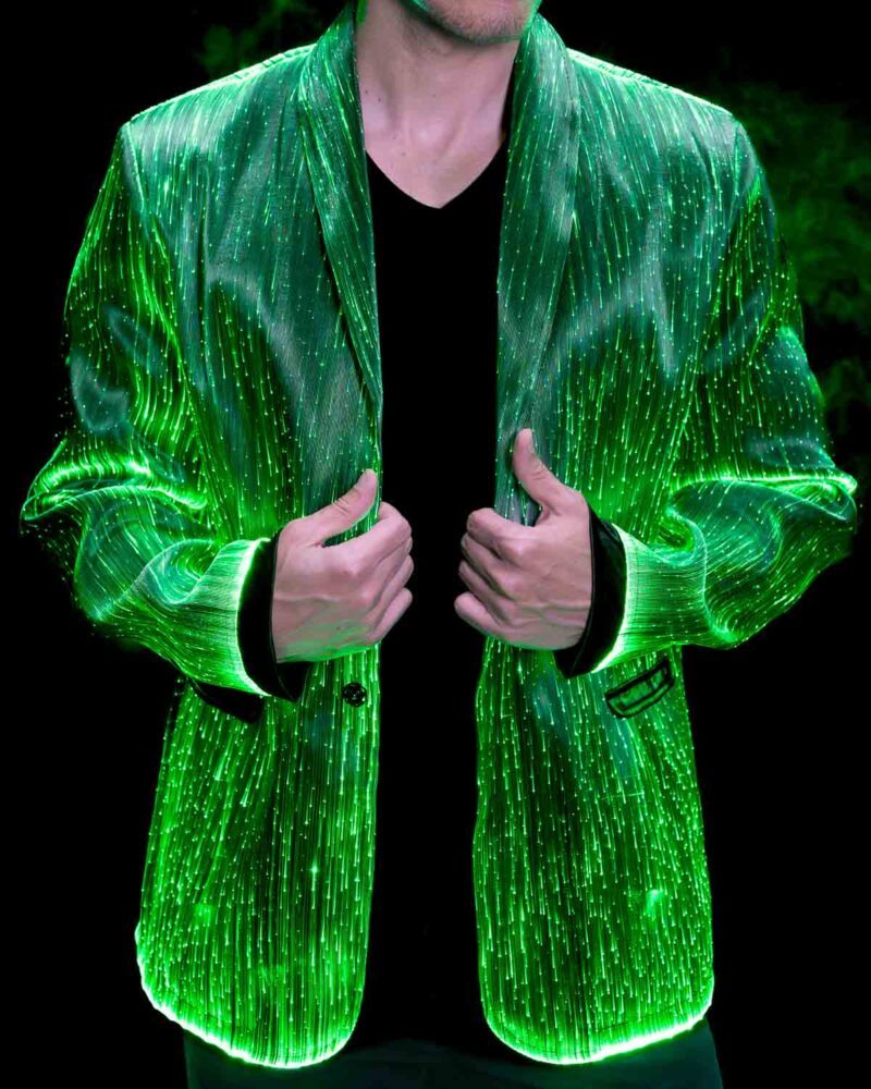Fiber Optic LED Light Up Suit Jacket | YMYW Collection Black