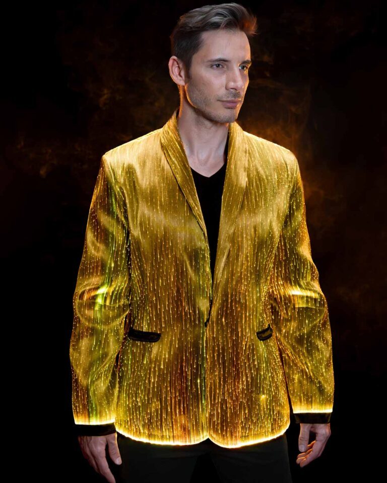 Fiber Optic LED Light Up Suit Jacket | YMYW Collection Black