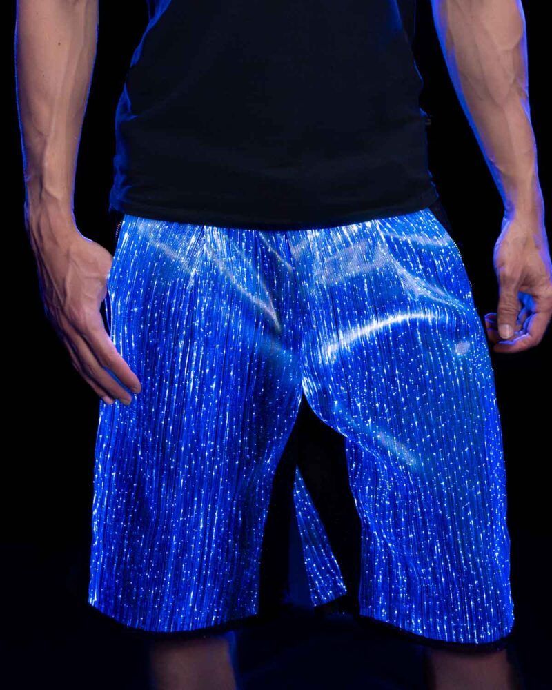 Fiber Optic LED Light Up Shorts | YMYW Collection Black