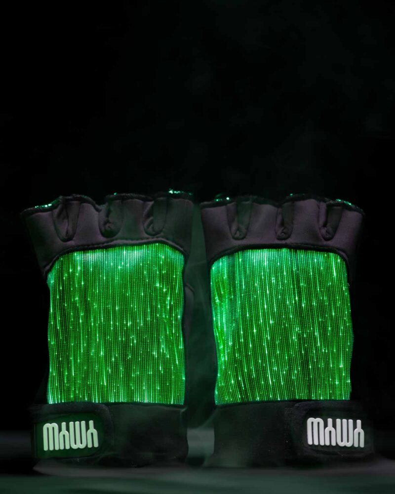LED Light Up Gloves with Fingers | Black - YMYW Collection
