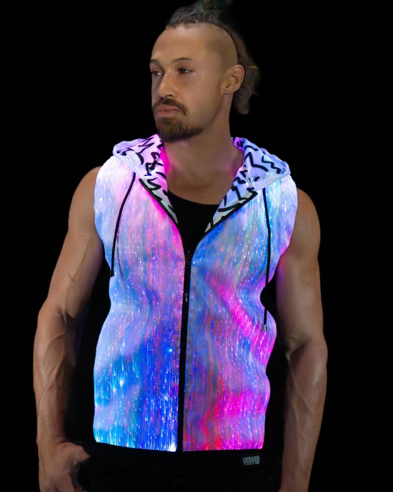 Mens Rave Outfits LED Light Up Hoodie | LUCKY STAR